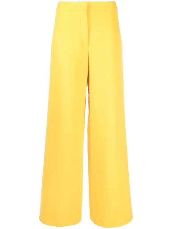 Emilio Pucci Wide-leg Wool Trousers - Yellow