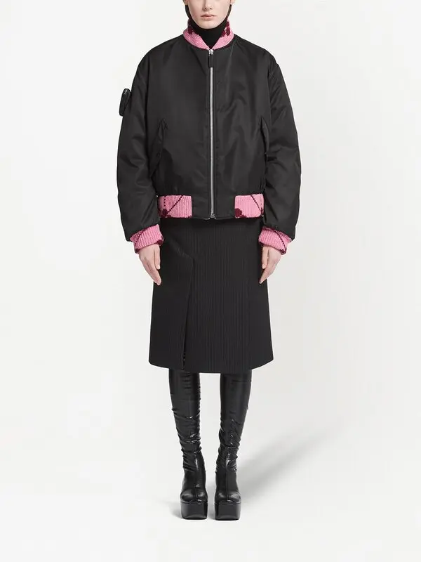 Prada Re-nylon Jacquard-trim Bomber Jacket