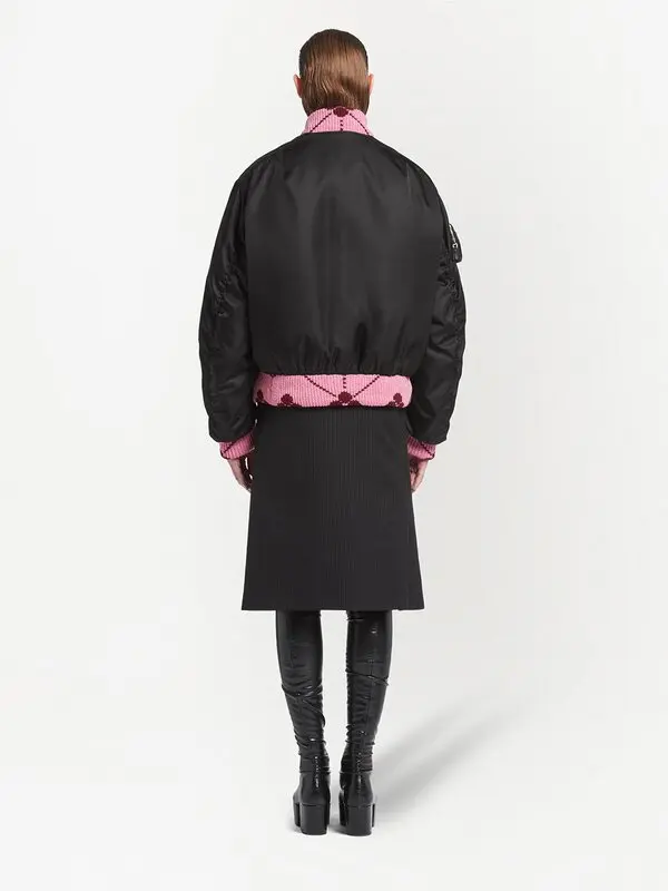 Prada Re-nylon Jacquard-trim Bomber Jacket