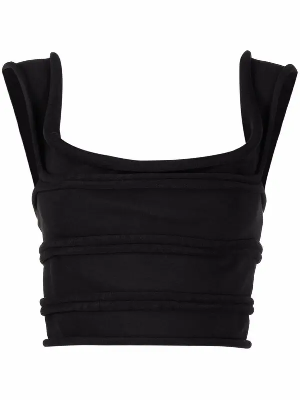 Alexander Wang Cincher Cropped Tank Top - Black