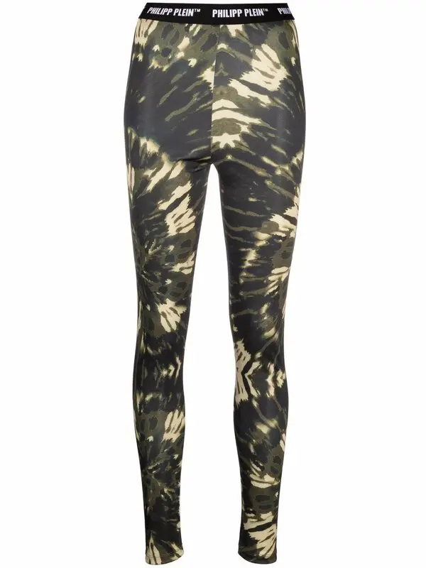 Philipp Plein Tie-dye Print Leggings - Green