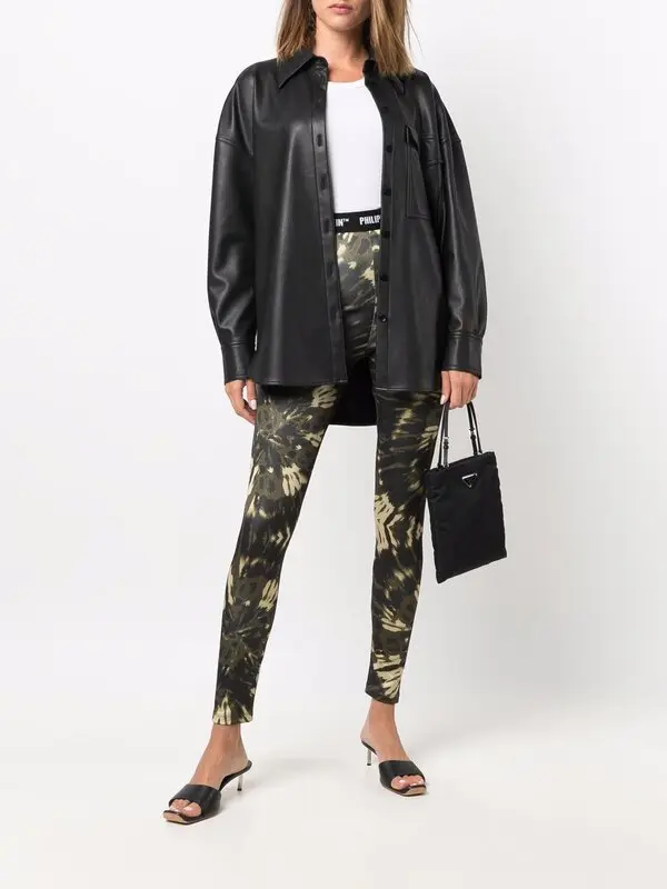 Philipp Plein Tie-dye Print Leggings - Green