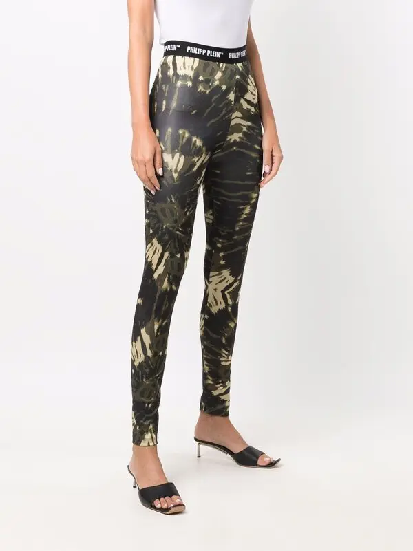 Philipp Plein Tie-dye Print Leggings - Green
