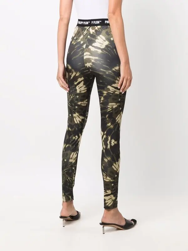 Philipp Plein Tie-dye Print Leggings - Green