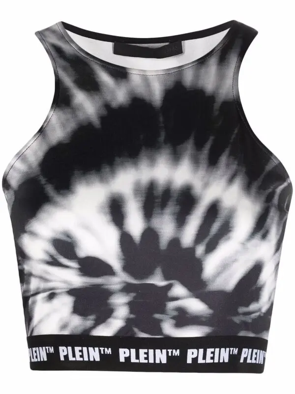 Philipp Plein Tie-dye Cropped Top - Black