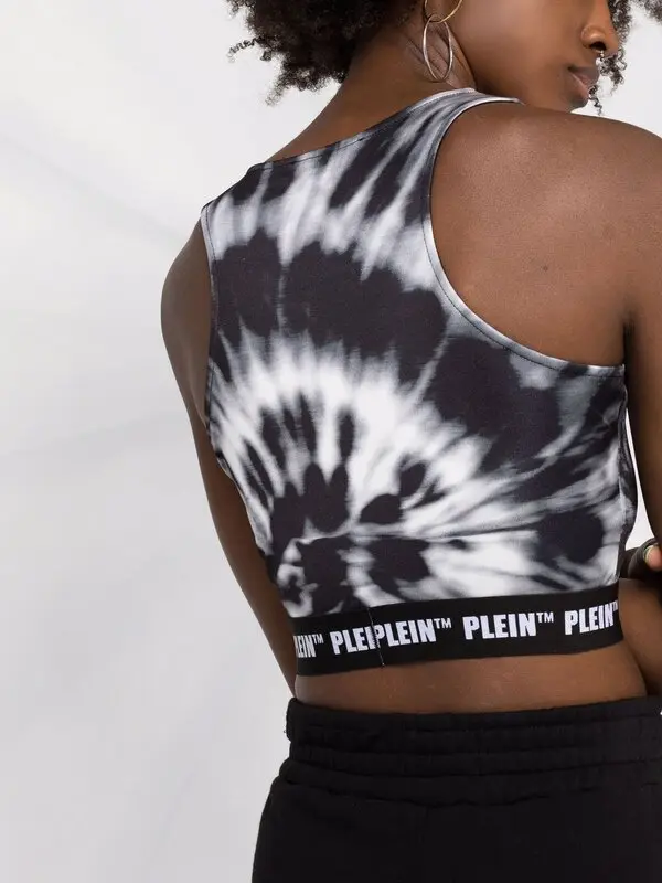 Philipp Plein Tie-dye Cropped Top - Black