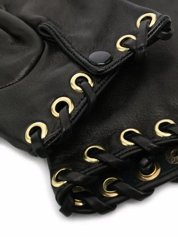 MANOKHI Ring-detail Leather Gloves