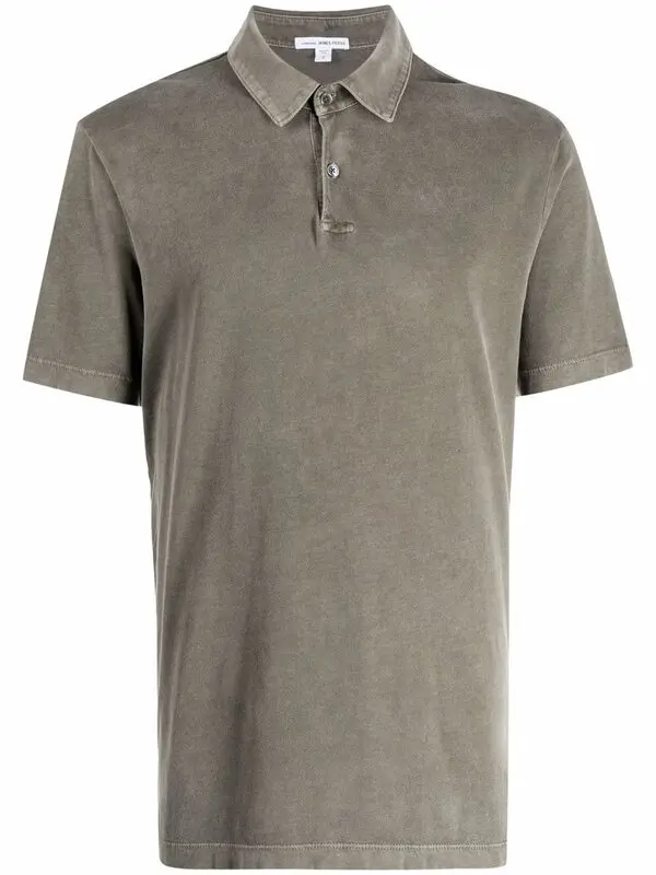 JAMES PERSE Short-sleeved Supima Cotton Polo Shirt - Neutrals