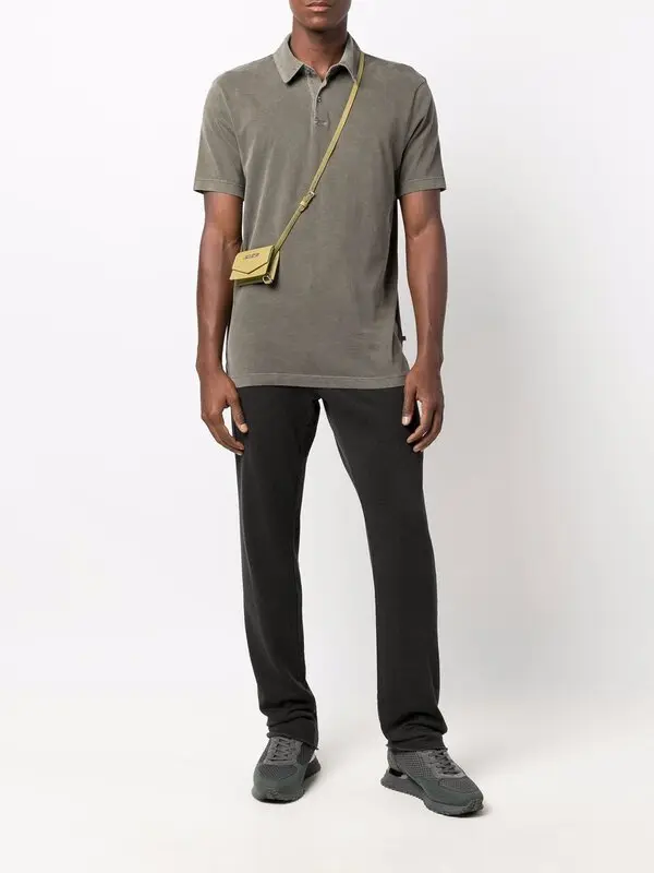 JAMES PERSE Short-sleeved Supima Cotton Polo Shirt - Neutrals