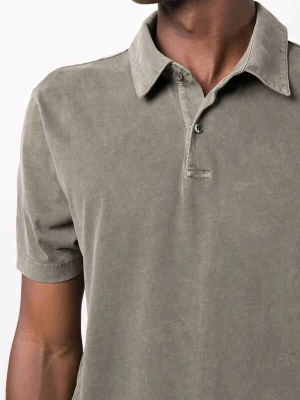 JAMES PERSE Short-sleeved Supima Cotton Polo Shirt - Neutrals