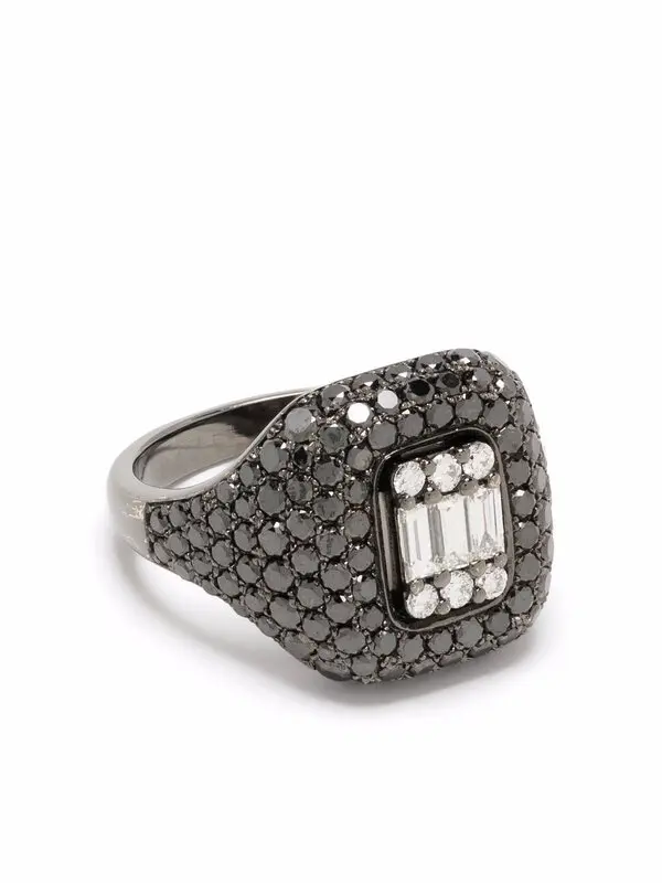 MONAN Name 14kt White Gold Diamond Ring - Silver