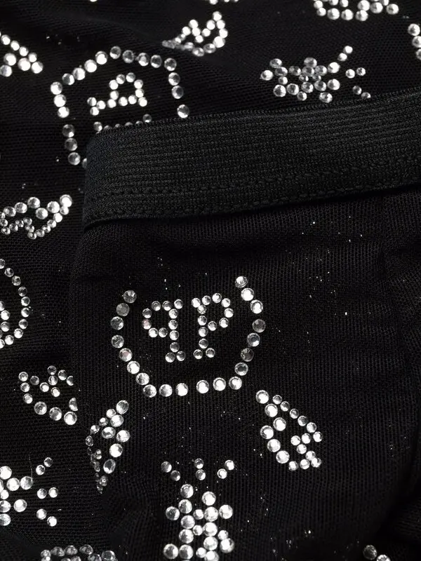 Philipp Plein Embellished Monogram Tights