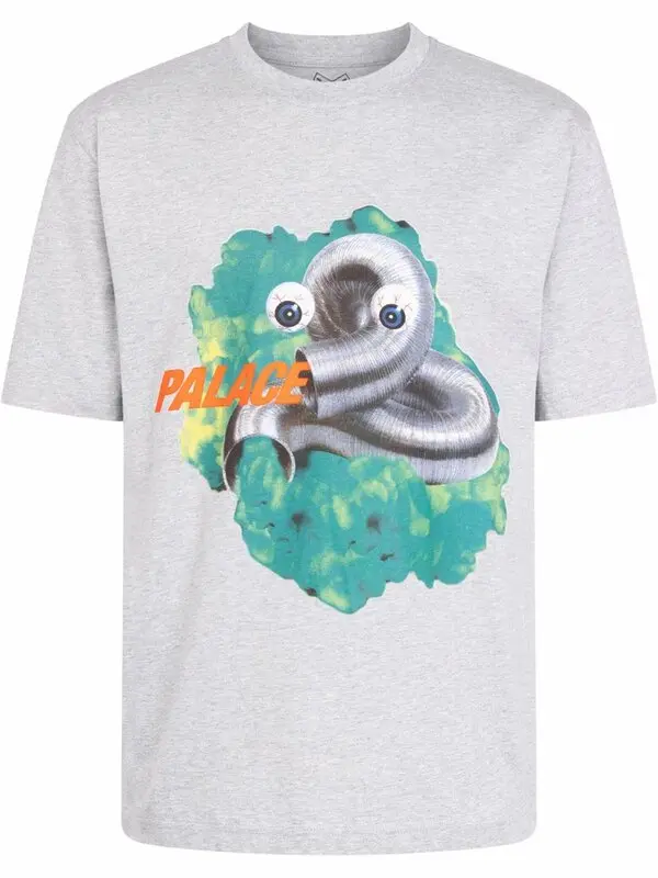 PALACE Gassed Graphic-print T-shirt - Grey