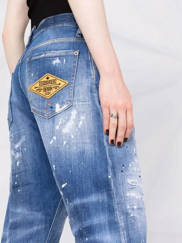 Dsquared2 Paint Splatter Cropped Jeans