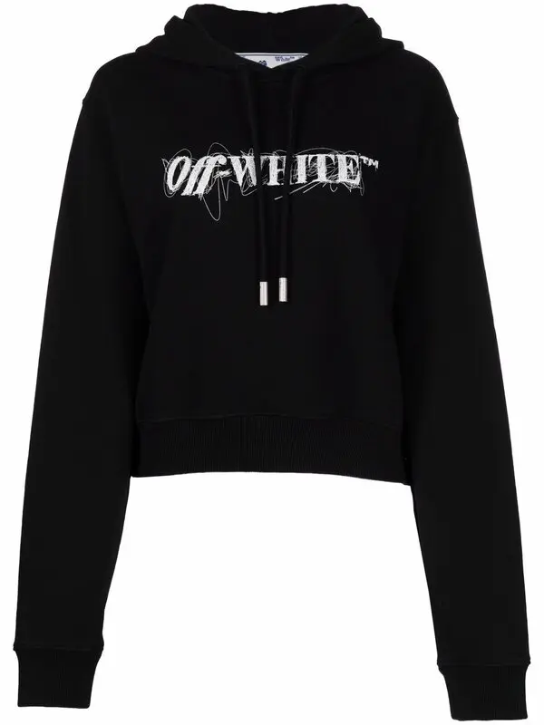 Off-White Logo-print Hoodie - Black