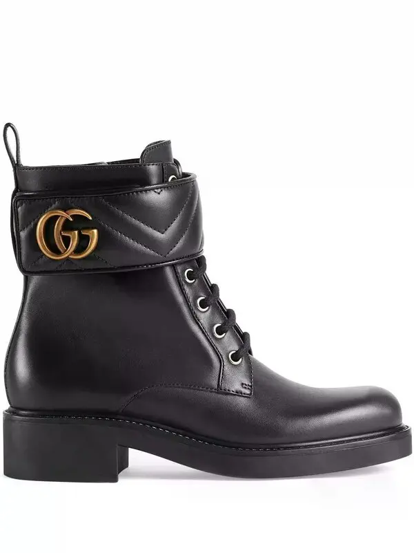 Gucci Double G-plaque Combat Boots