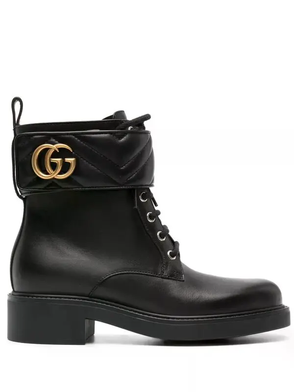 Gucci Double G-plaque Combat Boots