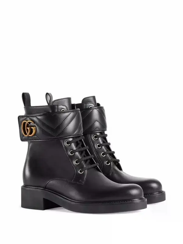 Gucci Double G-plaque Combat Boots