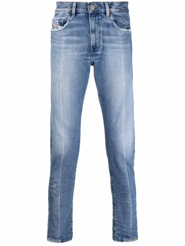 DIESEL® Whiskering Effect Slim-fit Jeans - Blue