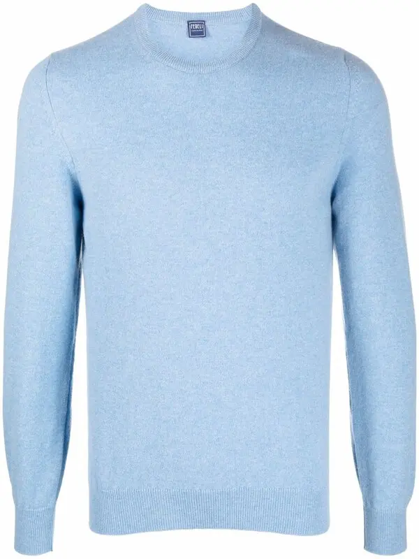 Fedeli Fine Knit Cashmere Jumper - Blue