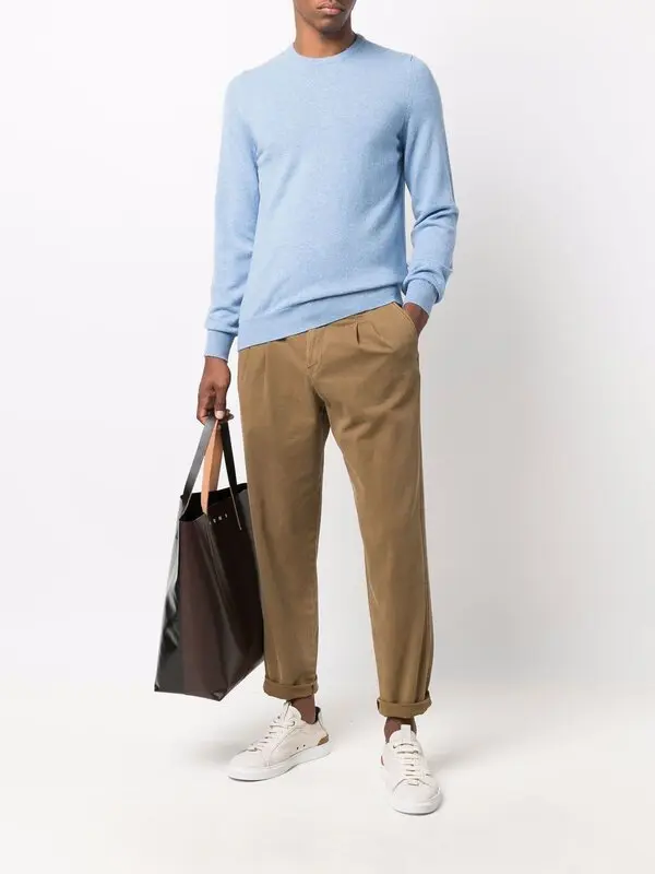 Fedeli Fine Knit Cashmere Jumper - Blue