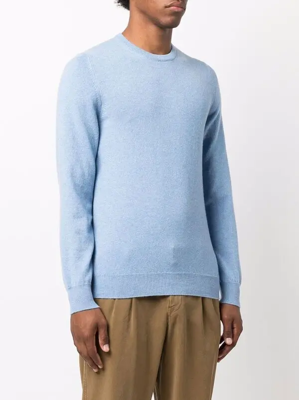 Fedeli Fine Knit Cashmere Jumper - Blue