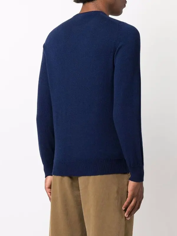 Fedeli Fine Knit Cashmere Jumper - Blue