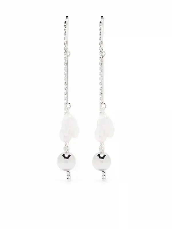 Mounser Cap Earrings - White