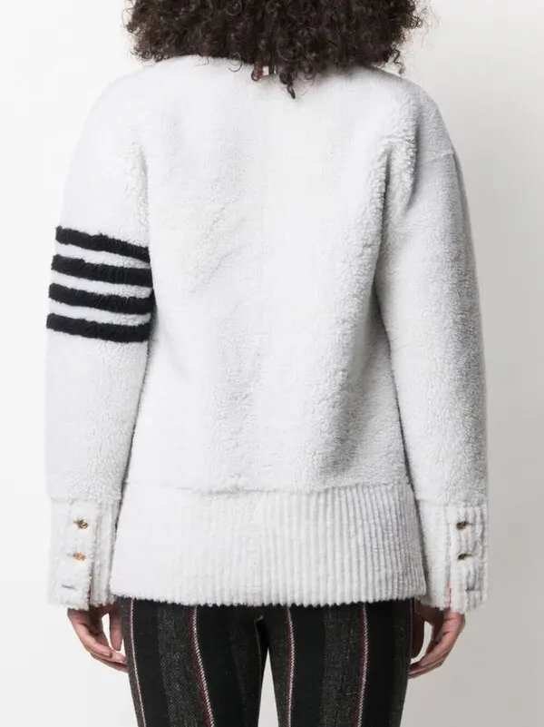 Thom Browne 4-bar Stripe Shearling Cardigan