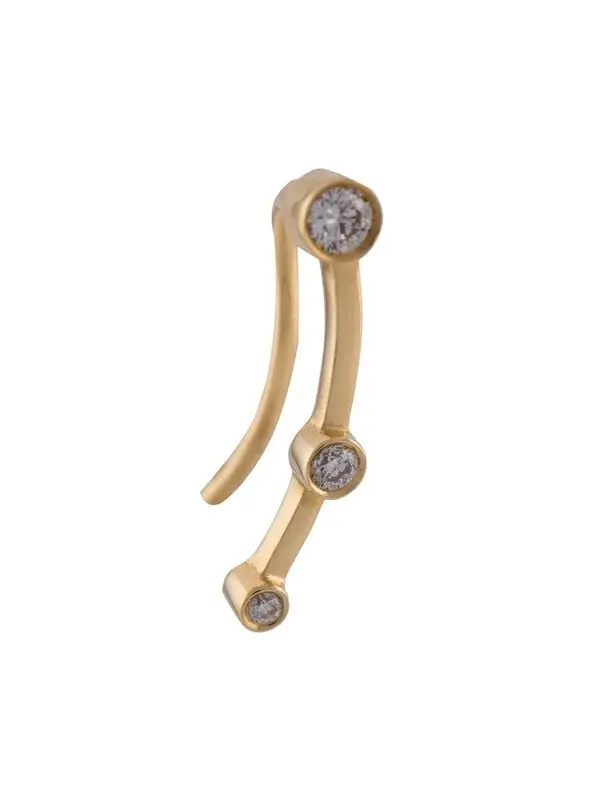 Sophie Bille Brahe 24kt Gold Calder Trois Diamond Earring