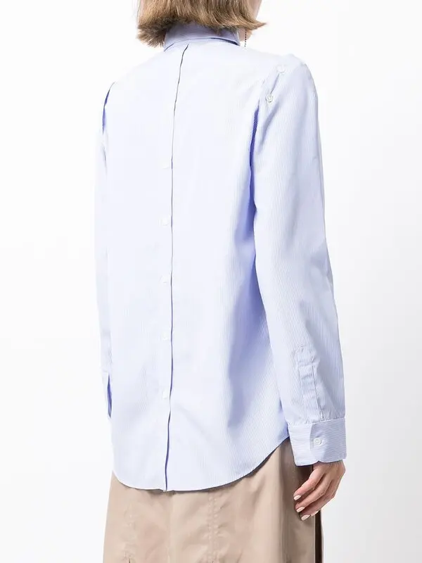 Rokh Pinstripe-print Tailored Long-sleeve Shirt