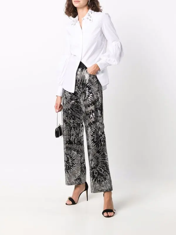 Philipp Plein Embellished Wide-leg Jeans