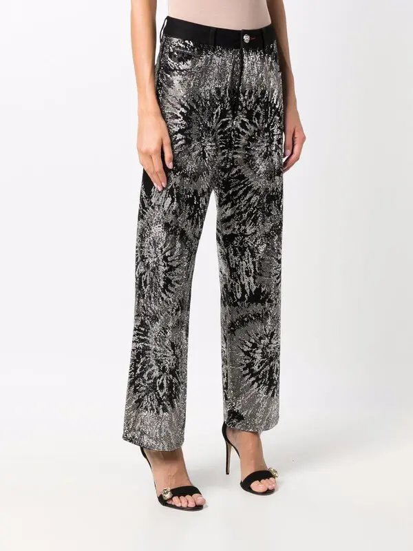 Philipp Plein Embellished Wide-leg Jeans