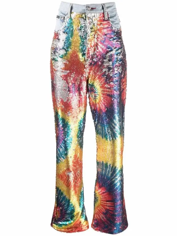 Philipp Plein Tie-dye Print Jeans