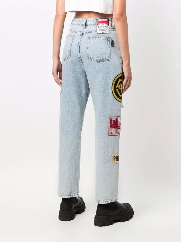 Philipp Plein Patchwork Boyfriend Jeans