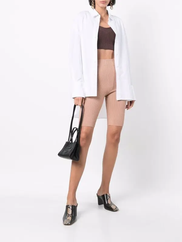 ANDREĀDAMO Ribbed Knit Cycling Shorts