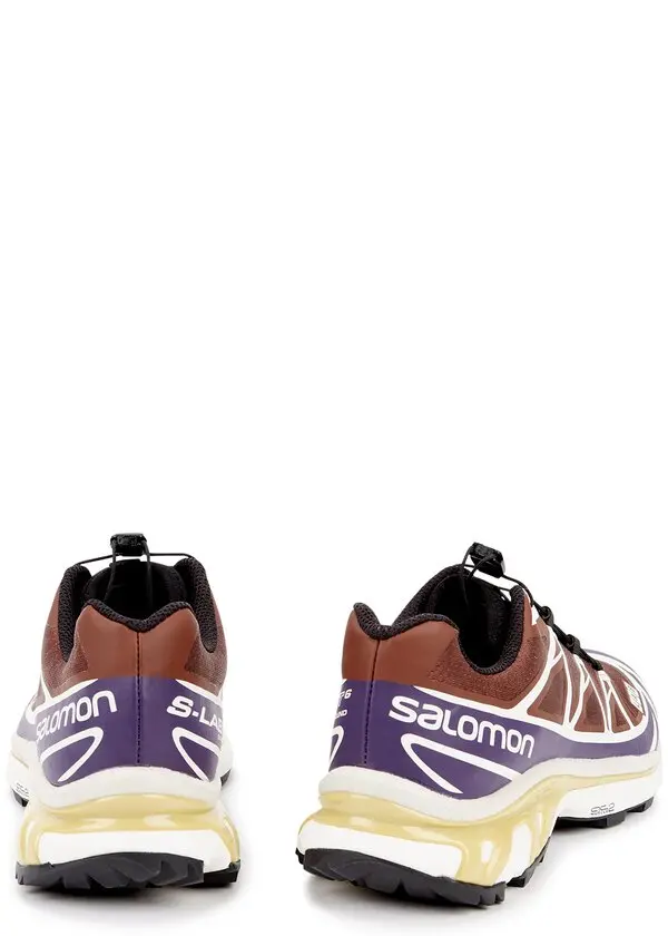 SALOMON Xt-6 Brown Panelled Sneakers