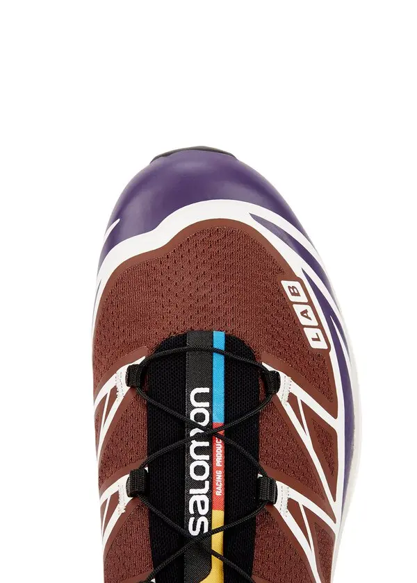 SALOMON Xt-6 Brown Panelled Sneakers