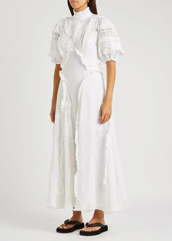 white christmas dresses Ramona Crochet Midi Dress main image 1