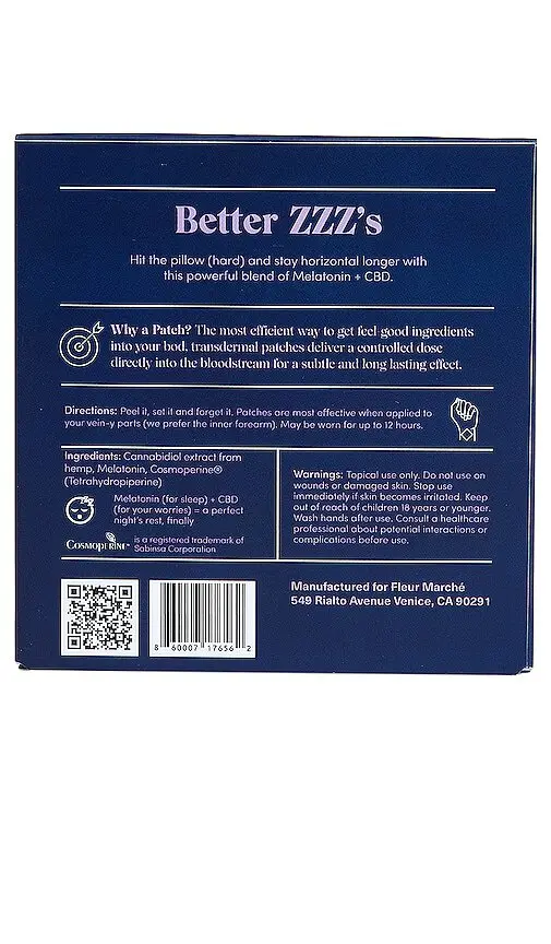 FLEUR MARCHE Sleep, Plz Cbd Patch 4 Count