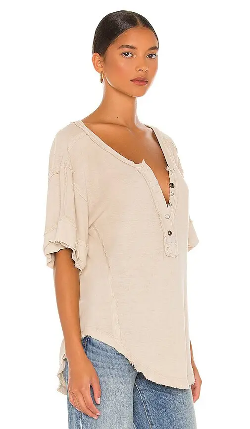 Free People Heritage Henley Tee In Neutral