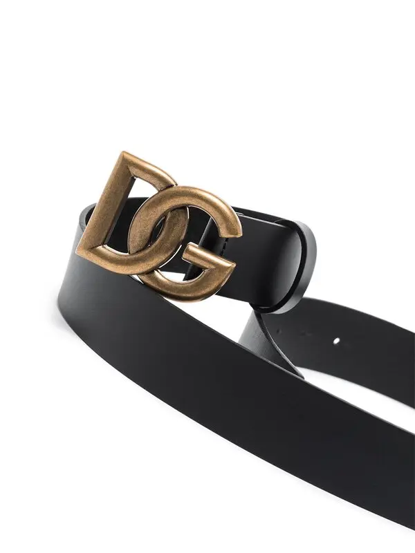 Dolce & Gabbana Crossover Dg Buckle Belt - Black