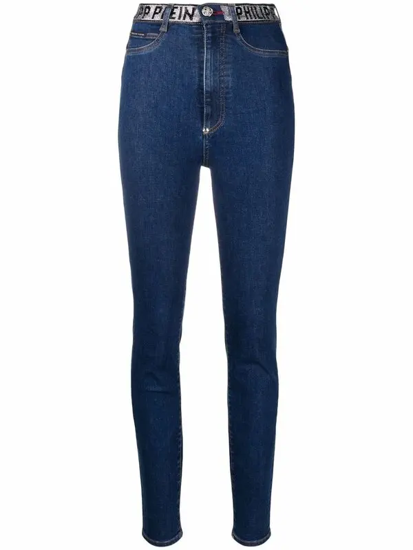 Philipp Plein Logo-embellished Jeans - Blue