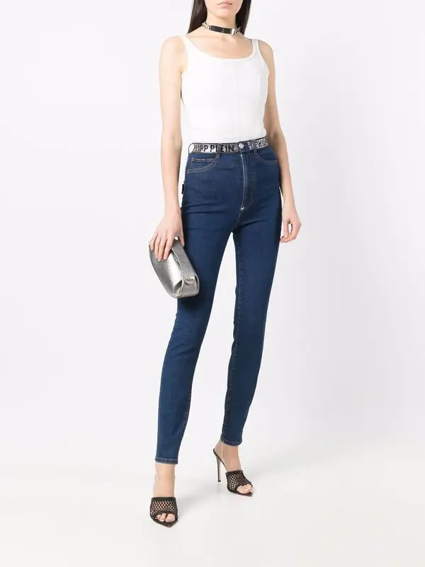 Philipp Plein Logo-embellished Jeans - Blue
