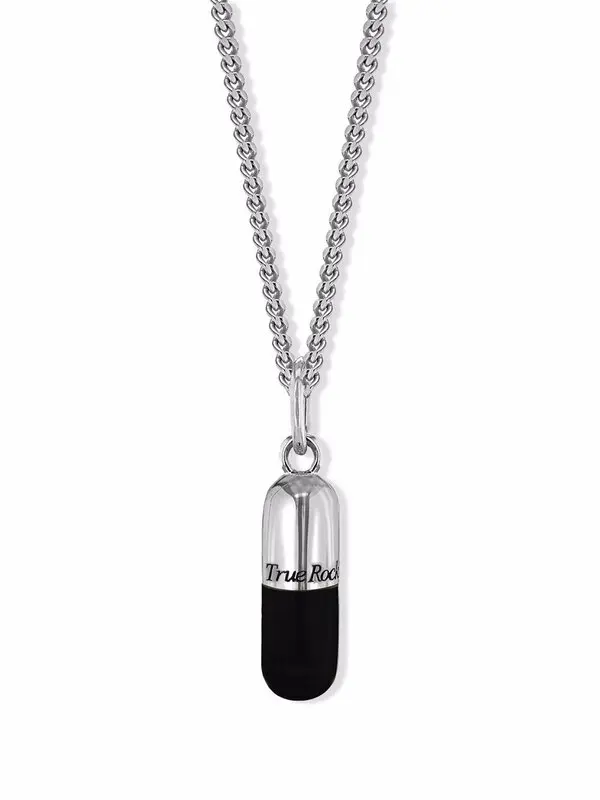 TRUE ROCKS Pill Pendant Necklace - Silver