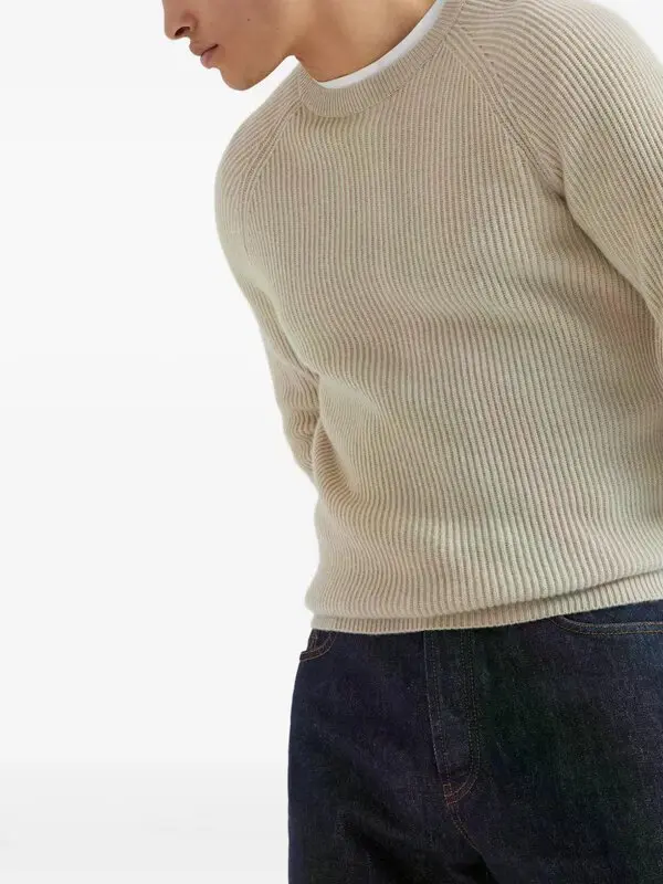 Brunello Cucinelli Ribbed-knit Cashmere Jumper - Neutrals