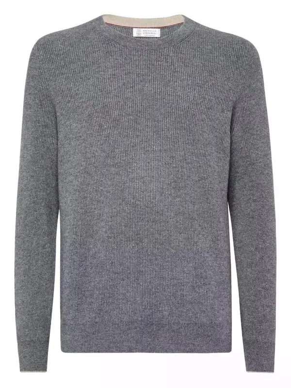 Brunello Cucinelli Ribbed-knit Cashmere Jumper - Grey