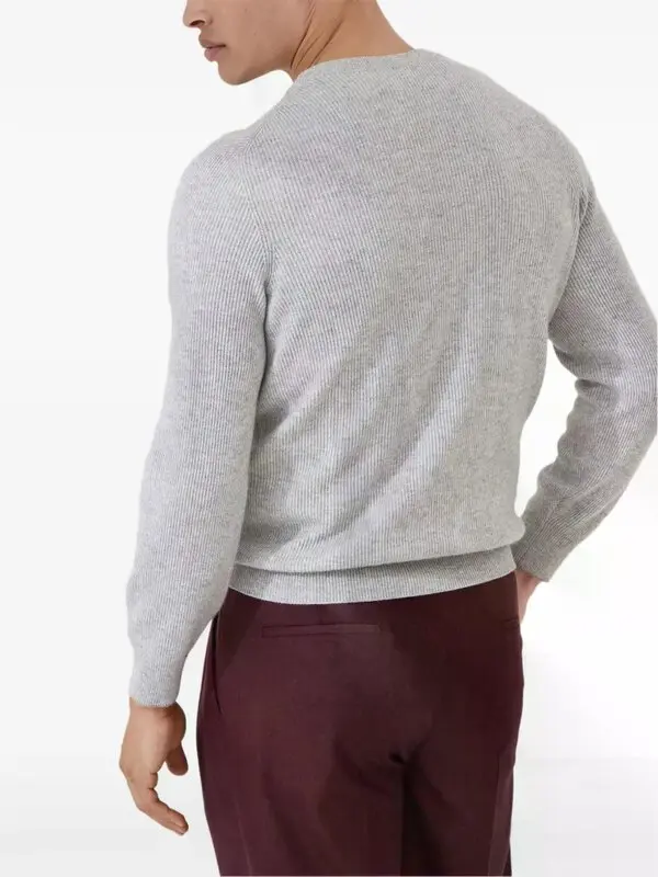 Brunello Cucinelli Ribbed-knit Cashmere Jumper - Grey