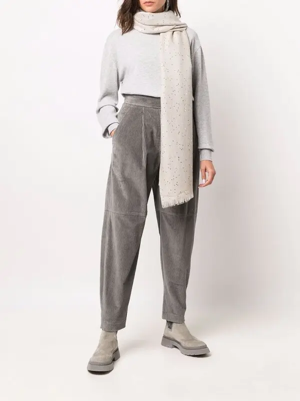 Brunello Cucinelli Sequin-embellished Scarf - Neutrals