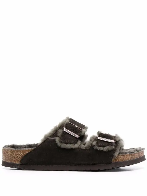 BIRKENSTOCK Arizona Fur-lined Sandals - Green